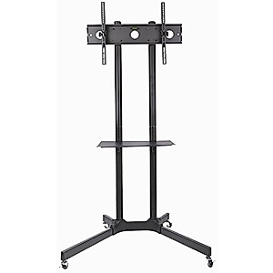 Husky Mounts Mobile TV Stand with Wheels Heavy Duty Universal Rolling TV Cart Fits Most 32” – 70” LED LCD TVs with Shelf and Mount Max Load 132 LBS Load Capacity TV Trolley