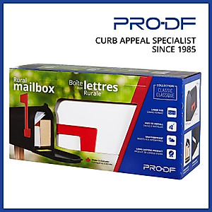 Plastic Rural Curbside Post Mount Mailbox - Weatherproof - Parcels Home Delivery - Lightweight - Made in Canada - 19'' x 10'' x 7'' (White)