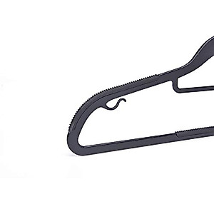 Quality Hangers Clothes Hangers 50 Pack - Non-Velvet Plastic Hangers for Clothes - Heavy Duty Coat Hanger Set - Space-Saving Closet Hangers with Black Swivel Hooks - Functional Non-Flocked Hangers