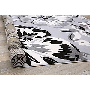 Rugshop Modern Floral Area Rugs 5' X 7' Gray