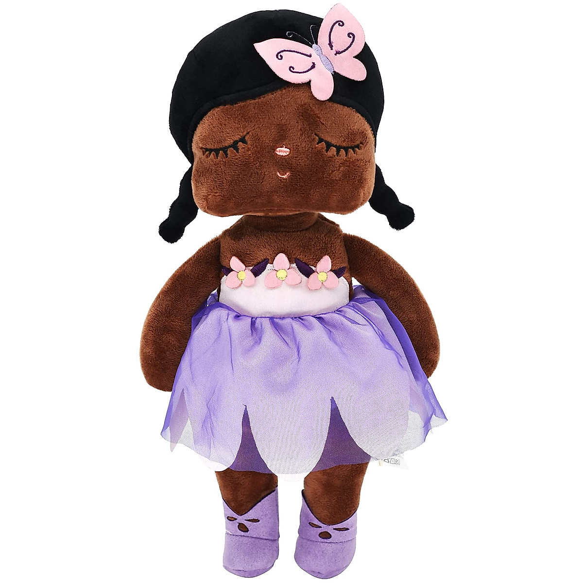 HWD 13'' Soft Stuffed Girls Dolls, Kawaii Plush Toys Gifts for Kids, Toddler, Birthday, Valentines, Christmas (Purple)