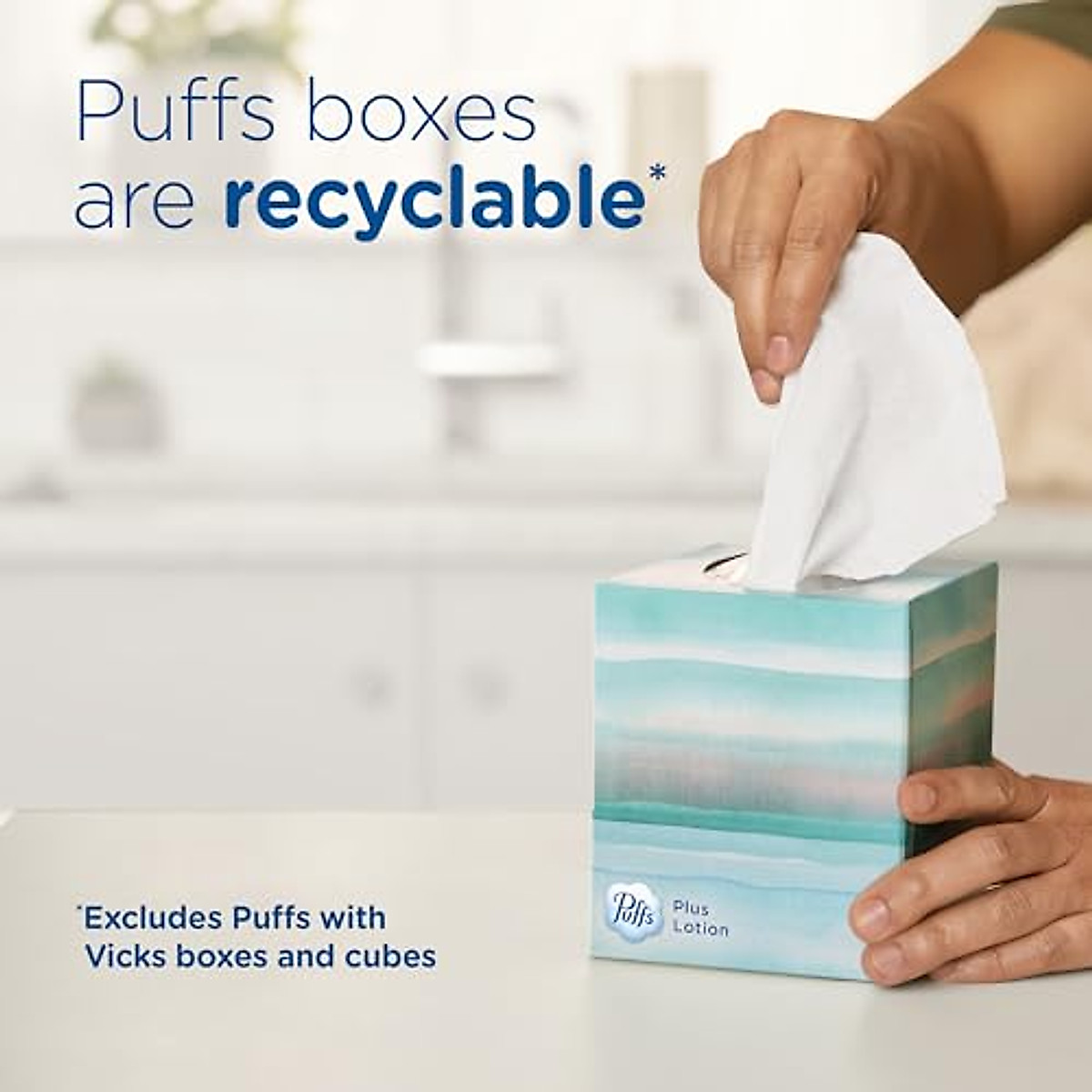 Puffs Ultra Soft Non-Lotion Tissues, 10 Cubes, 56 Tissues Per Box