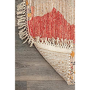 nuLOOM Hermina Flatweave Tribal Jute Area Rug, 5 ft x 8 ft, Multi