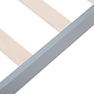 ATH-S Wood Triple Bunk Bed Full Over Twin &Twin Bunk Beds for 3, Wooden Triple Beds Frame with Drawers and Guardrails for Teens, Adults, No Box Spring Needed (White/Grey) (Color : Gray)