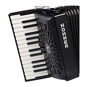 Hohner Bravo II 48 Chromatic Piano Key Accordion - Jet Black