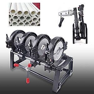 Pipe Welder,Manual Hydraulic Pipe Fusion Welder Electric Pipe Butt Fusion Welding Machine 4 Clamps for PE PP PB PVDF 2.48"-6.30" 63-160mm