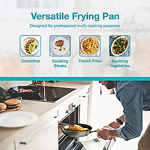 Nonstick Frying Pan - Kitchen Cookware Set 10” Hard Anodized Skillet, Lid and Silicone Spatula - Egg Pan - Non Stick Frying Pans for Cooking - Gas, Electric, Oven or Induction Cookware Kitchen