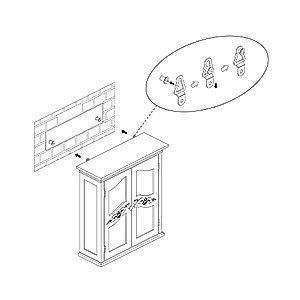 Teamson Home Versailles Removable Wooden Wall Cabinet with 2 Shelves, White