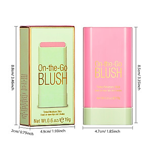 BEFIVECOK Blush Stick for Cheeks - Cream Makeup Blush Wand, Solid Moisturizer Stick for Cheeks Tint, Natural Blendable Waterproof Korean Matte Long-Lasting Smooth Blushes (#01 Shy Pink)