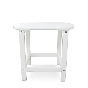POLYWOOD SBT18WH South Beach 18" Outdoor Side Table, White
