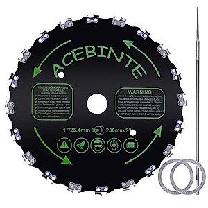 9" x 20T Chainsaw Tooth Brush Blades Kit, Cutter Trimmer Weed Eater Blade, Steel Grass Brush Cutter Blade, with Adapter for Cutter, Trimmer, Weed Eater Chainsaw Tooth (Black)