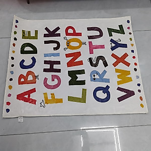 Luxixiry ABC Alphabet Kids Rug, Cotton Soft Plush Play Mat for Playroom Bedroom Living Room Playmat Home Décor (White, 31.5"x39")