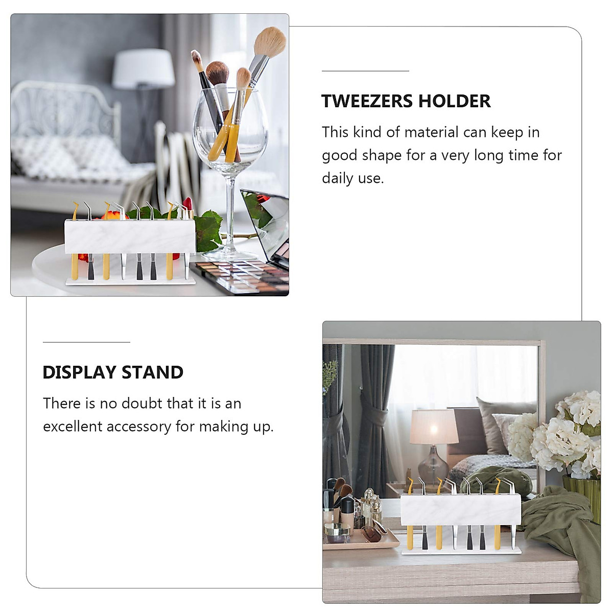 Beaupretty Eyelash Extension Tweezers Stand Holder 8 Holes Acrylic Tweezers Display Storage Tweezers Shelf Holder for Eyelash Extensions Supplies Accessories Tools