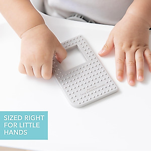 Bumkins Baby Teething Freezer Toy Keys Rings, Soft Flexible Silicone Pacifier, Safe to Chew, Cool Teether Gum Relief, Essentials for Babies 3 Months, Freezable, Sensory Textured, Nintendo Gameboy