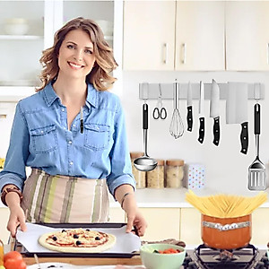 Magnetic Knife Strips(15 Inch X Set Of 2) Magnetic Knife Storage Strip, Knife Holder, Knife Strip, Kitchen Utensil Holder, Tool Holder, Multipurpose Magnetic Knife Rack (stainless steel, 1pcs.)