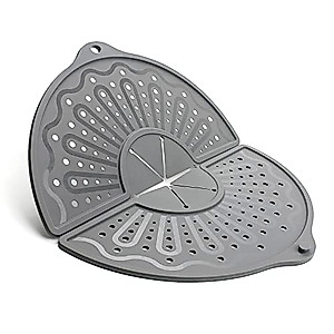 Silicone Splatter Screen For 10, 11 and 12 Inch Frying Pan, Foldable Splash Guard, Multi-Use Grease Splatter Guard/Trivet Mat, 12" Non-Stick Oil Splatter Guard, Dishwasher Safe, BPA Free, Gray