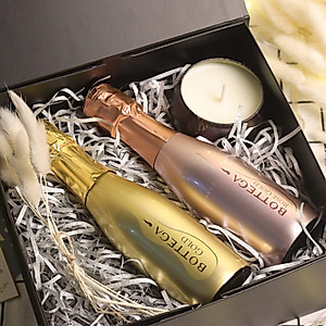 Black Gift Boxes with Lids, 9x7x4 Inches Small Gift Box with Ribbon, Collapsible Gift Boxes with Magnetic Closure for Birthday, Wedding, Bridesmaid Proposal Box Contains Gift Card Ribbon Tag