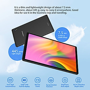POWMUS Android 12 Tablet 10.4 inch Tablets 128GB Storage 1TB Expand 5G WiFi Octa Core 2.0GHz Processor, InCell FHD IPS, 8000mAh 13MP Camera Bluetooth 5.0 GPS Android Tableta-Black
