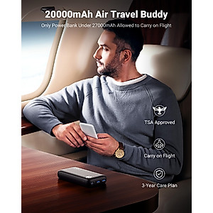 INIU Portable Charger, 22.5W PD QC 20000mAh USB C Power Bank, Fast Charging Battery Pack, 3-Output Phone Charger Compatible with iPhone 15 14 13 12 11 X Samsung S20 S10 Google iPad Tablet