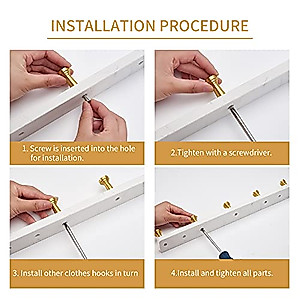 SARIHOSY Coat Rack Wall Mounted, Metal with Marble Coat Rail with 5 Hooks Rail, Heavy Duty Wall Hooks for Coat, Entryway Hanging Coat Rack, Bathroom, Bedroom, Closet Room