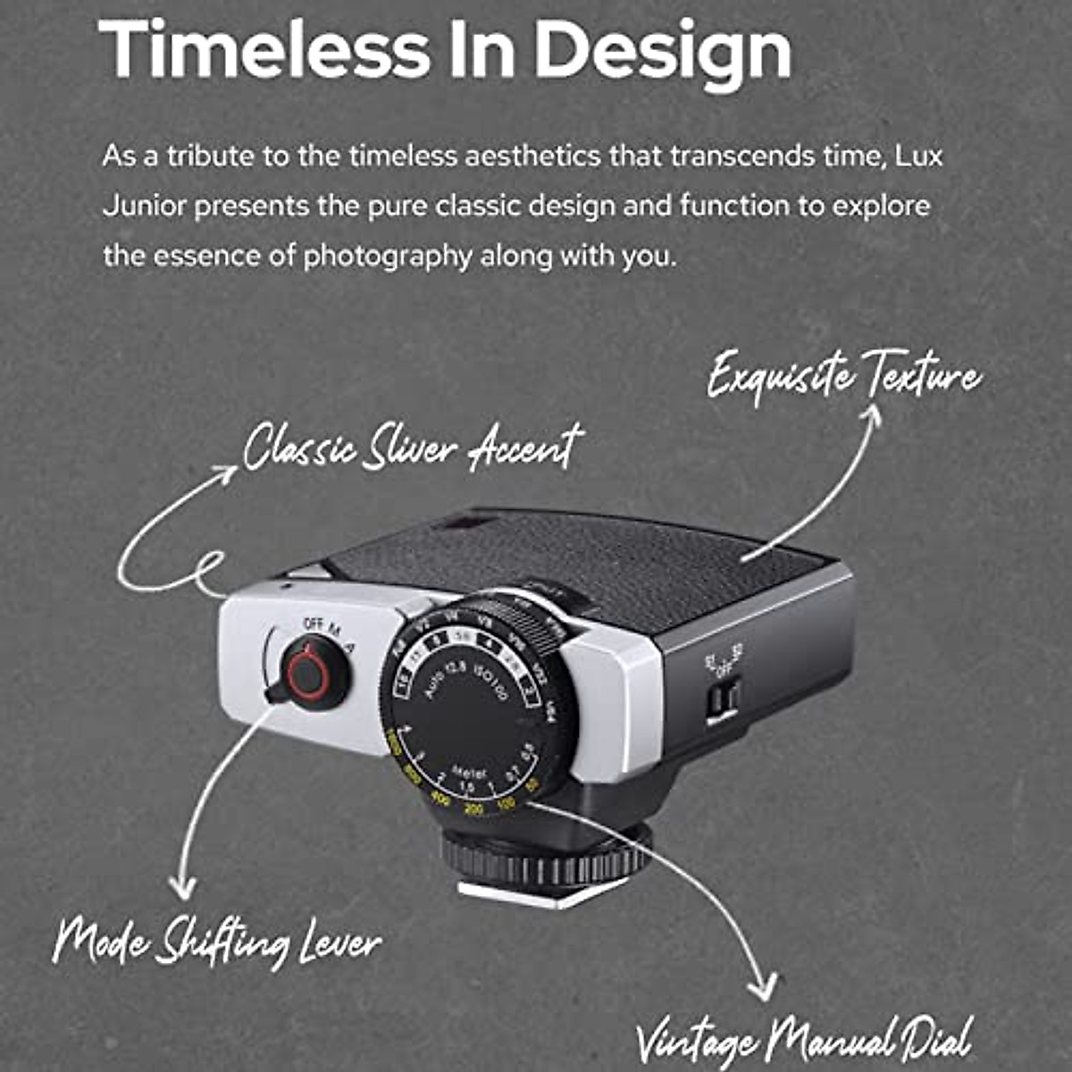 Godox Lux Junior Retro Camera Flash for Canon Sony Nikon Fujifilm Olympus Camera Flash Speedlight Speedlite,GN12 6000K±200K CCT,Auto & Manual Flash 1/1-1/64 Flash Power,for Digital Camera Film Camera