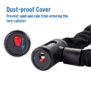 DadyMart Bike Chain Lock, 6mm Thick Security Chain Lock Bike Lock Heavy Duty Anti Theft Bike Locks with Keys, Bicycle Chain Lock for Motorcycle, Gate, Fence