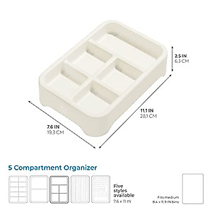 iDesign Recycled Plastic Organizer, 5 Compartment Insert