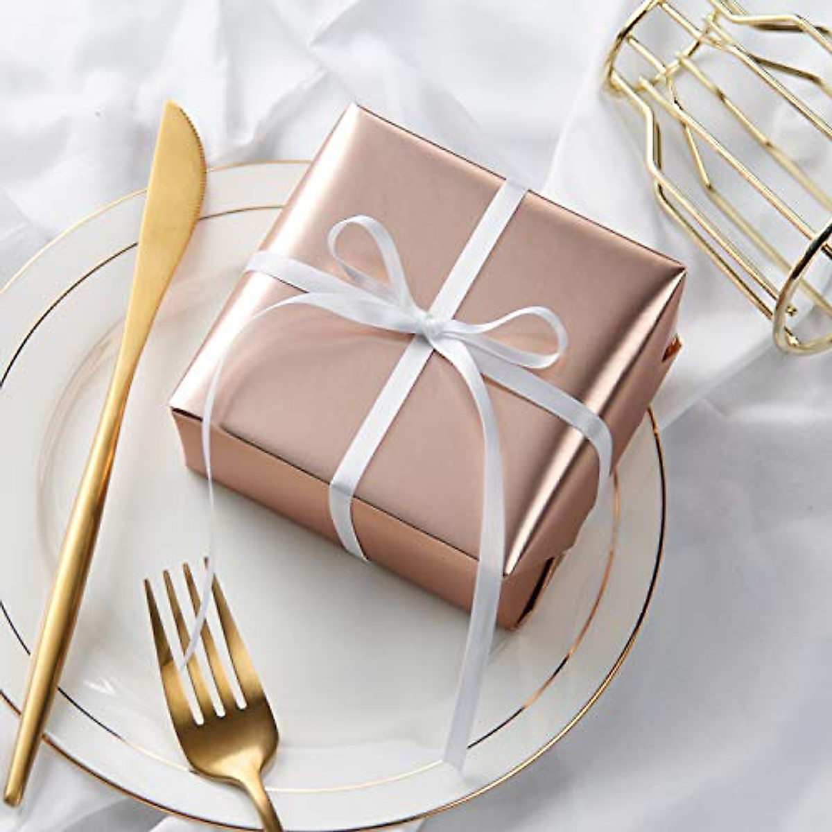 RUSPEPA Rose Gold Matte Wrapping Paper - 81.5 Sq Ft - Solid Color Paper Perfect for Wedding,Birthday,Christmas,Baby Show - 30 inches x 32.8 feet
