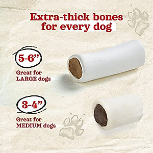 Natural Farm Filled Dog Bones, Bully Stick Flavor (5-6 Inch, 3 Pack), Limited Ingredient Stuffed Dental Dog Bone Treats for Large Dogs