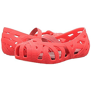 Mini Melissa Kids' Mini Jean + Jason Wu Ballet Flat, Neon Orange, 5 Regular US Toddler