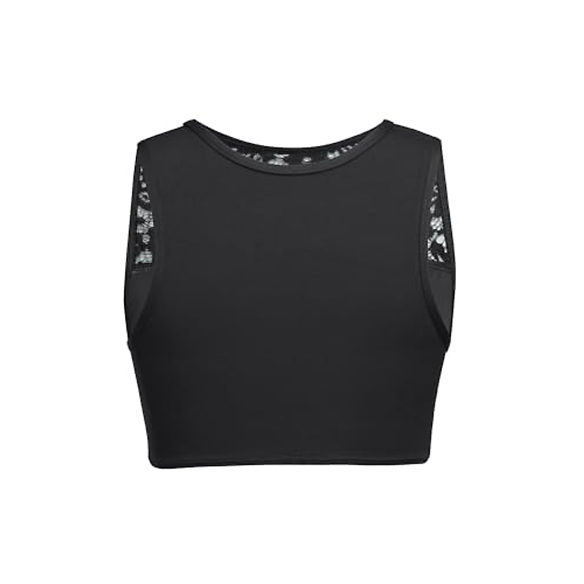 Tempt Me Women Black High Neck Bikini Top Swim Crop Top Tie Knot Front Lace Swimsuit Top Only XXL