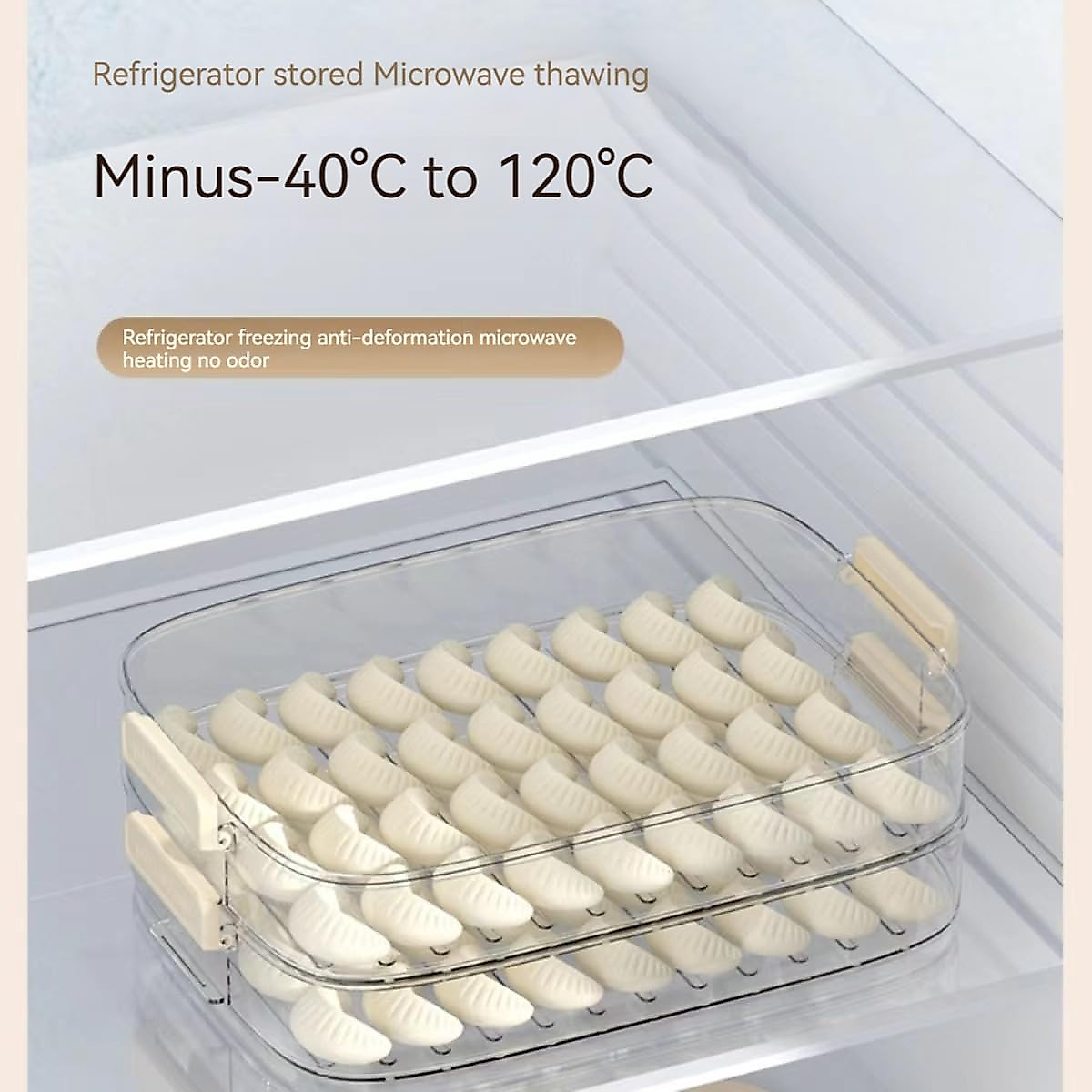 MANHONGYU 4-layer Food Storage Container, Dumpling Box,Cookie Container,Transparent Food Preservation Box for Kitchen and Refrigerator, Stackable Snack Container with Lid，Good Sealing,Heighten