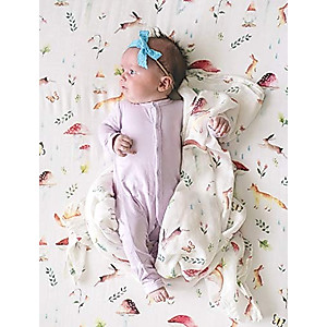 Loulou Lollipop Soft Baby Swaddle Blanket Muslin Wrap Receiving Blanket for Newborn to Toddler Girl and Boy, Large 47” by 47” - Woodland Gnome…