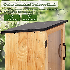 Exttlliy Outdoor Library Outdoor Book Box Storage Small Wooden Cabinet Little Literature Box for Neighborhoods Community and Schools Sharing Books, Flyers, Newspapers, Food and Art (A)