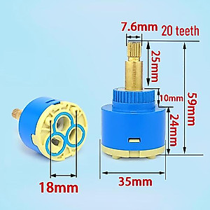 35mm Faucet Valve Replacement Tap Cartridge Ceramic Disc Cartridge For Single Handle Kitchen Basin Bathroom Faucet Parts