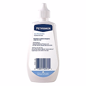 PetArmor Ear Mite and Tick Treatment for Cats, 3 Fl Oz (Pack of 1)