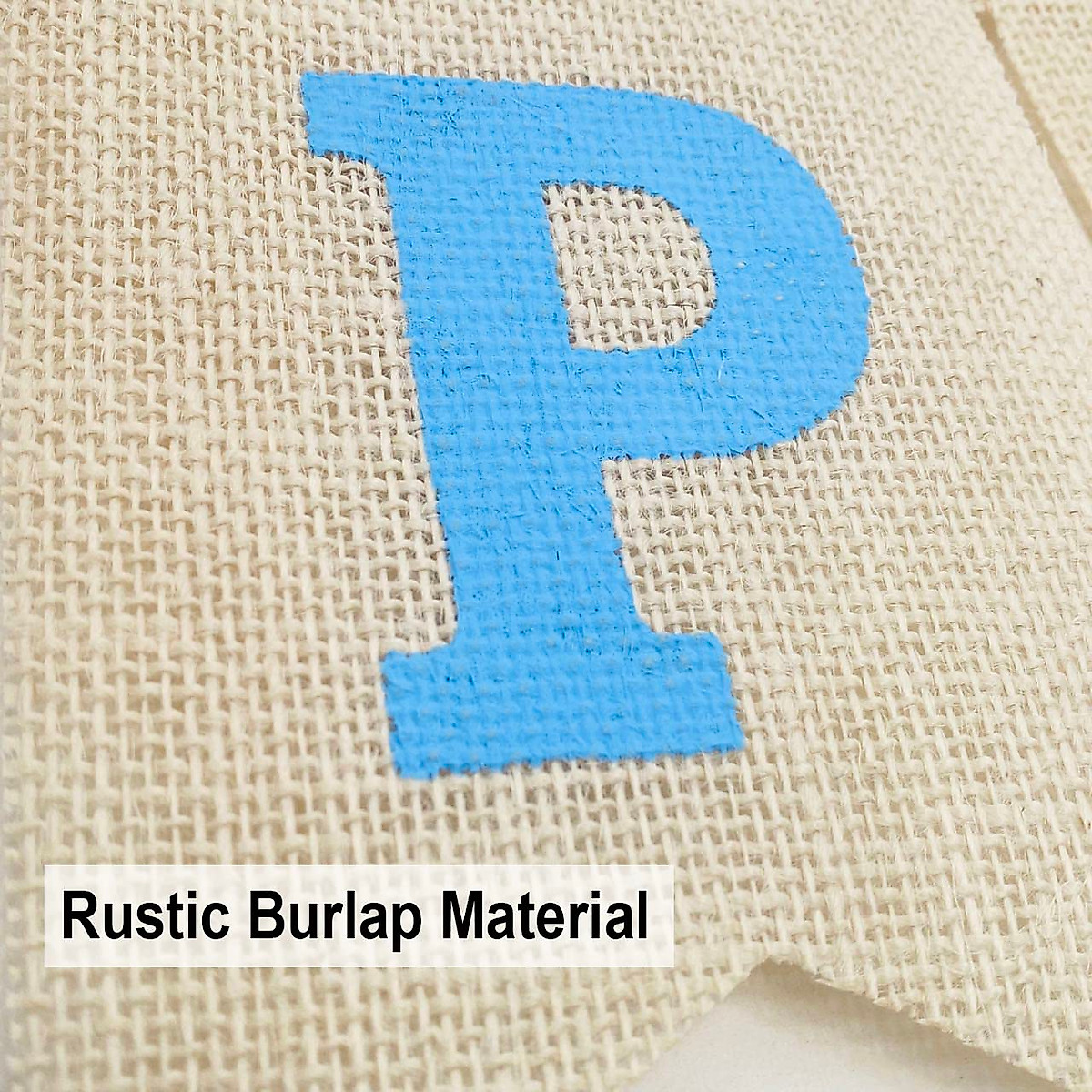 Blue Happy Birthday Banner, Assembled Burlap Happy Birthday Sign for Birthday Party Decorations