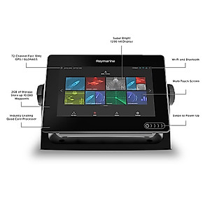 Raymarine Axiom 7 Fish Finder with Built in GPS, WiFi, Chirp Sonar and Downvision with Transducer and Navionics+, 7" (E70364-02-NAG)