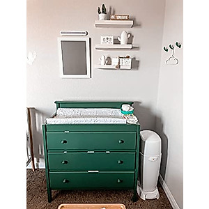 Dream On Me Mason Modern Changing Table with Free Changing Pad in Olive, Three Spacious Drawers, Made of New Zealand Pinewood, Includes 1" Mattress Pad and Anti-Tipping Kit