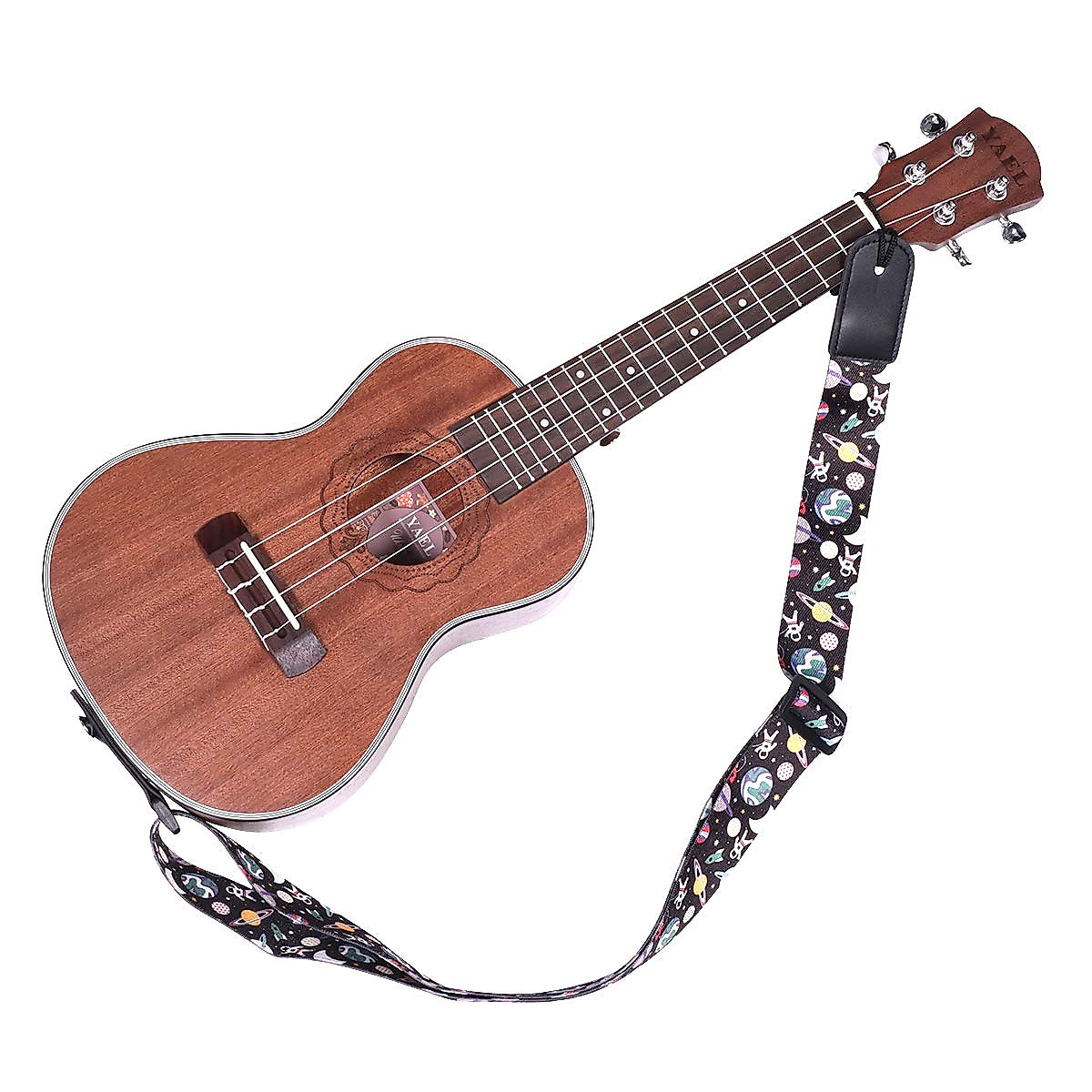 Q QINGGE Ukulele Strap Well made strap for Ukulele and kids' guitars (black)