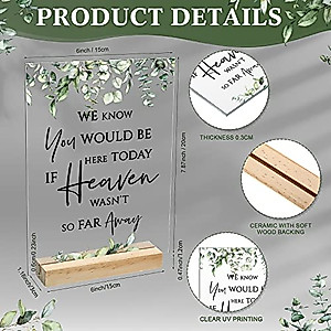 4 Pcs Acrylic Wedding Signs for Ceremony and Reception 8 x 6 Inch Wedding Reception Signs with Wooden Stand Memorial Reserved Table Signs Clear Cards and Gifts Sign for Wedding Guest Book Signs