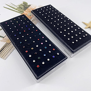 EIELO 240 Pcs Nose Ring Studs Set for Women Men Surgical Stainless Steel Nose Hoop CZ Bone Nose Studs Ring Nose Piercing Jewelry 20G 22G 1.5mm 2mm 2.5mm L Shaped