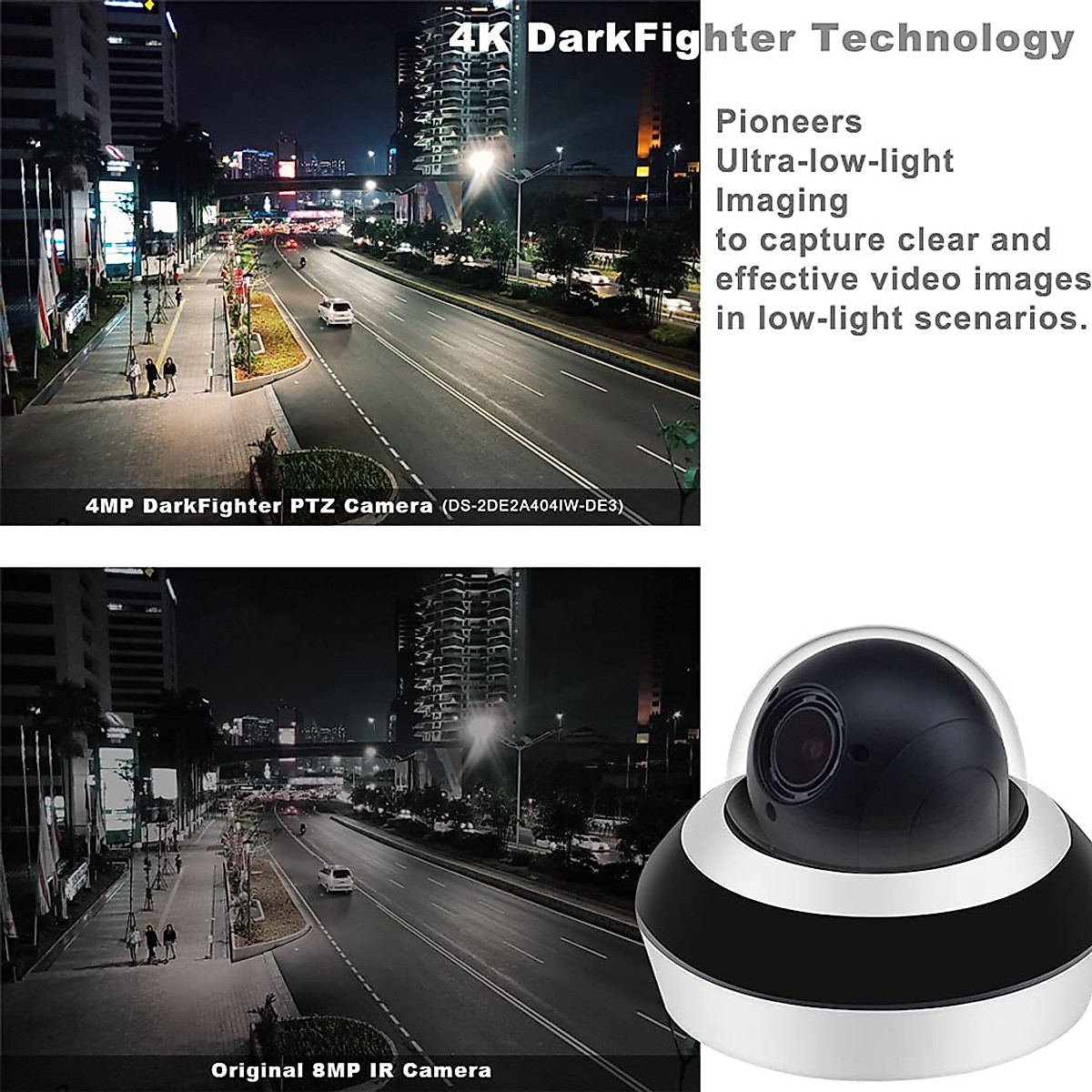 VIKVIZ 4MP PTZ IP Camera with 4X Optical Zoom 16X Digital Zoom,Ultra Low-Illumination,Audio Record,Speaker Port,66ft IR Night Vision,Built-in SD Slot,WDR Version OEM DS-2DE2A404IW-DE3