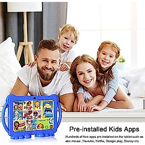 NORTH BISON Kids Tablet, 7 inch Android 11.0 Tablet for Kids, 3GB 32GB Toddler Tablet with Bluetooth, WiFi, GMS, Parental Control, Dual Camera, Shockproof Case, Educational, Games Dark Blue