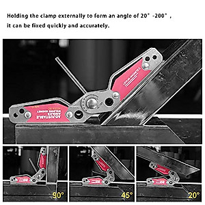 Welders Angle Clamp, 20¡ã-200¡ã Adjustable Angle Positioner, Magnetic Clamp for Metal Welding Processing Tool, 22KG Suction Iron Ability No Fixation Required for Welding
