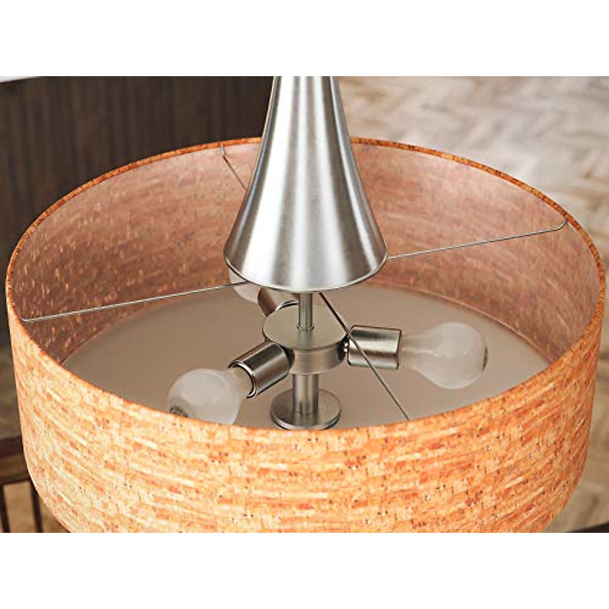 Kenroy Home 93013BS Bulletin 3-Light Pendant, Brushed Steel