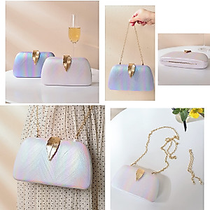 Evening Bag Small Clutch Purses Bag Handbags Purses With Detachable Chain Strap for Wedding Prom Bride and Party Ladies (Turquoise)