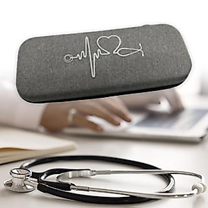 IEUDNS Stethoscope Carrying Case, Storage Box with Inner Mesh Pocket Case EVA Bag, Portable, Stethoscope Carrying Bag, Gray