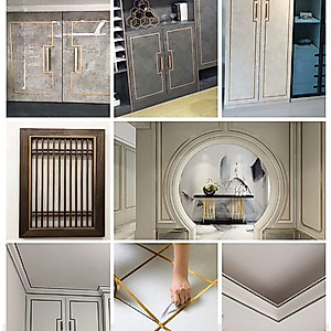 Metallic Silver Molding Trim Flexible PVC Silver Decor Trim Tape Self Adhesive Vibrant Mirror Like Silver Metallic Decorative Trim for Wall, Mirror, Door, Wardrobe (1/2 in X 16.4 FT, Silver)