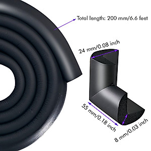 CSXD Grey Edge Protectors Baby Safety Table Guards Childproofing Protection, 6.6 Feet Edging